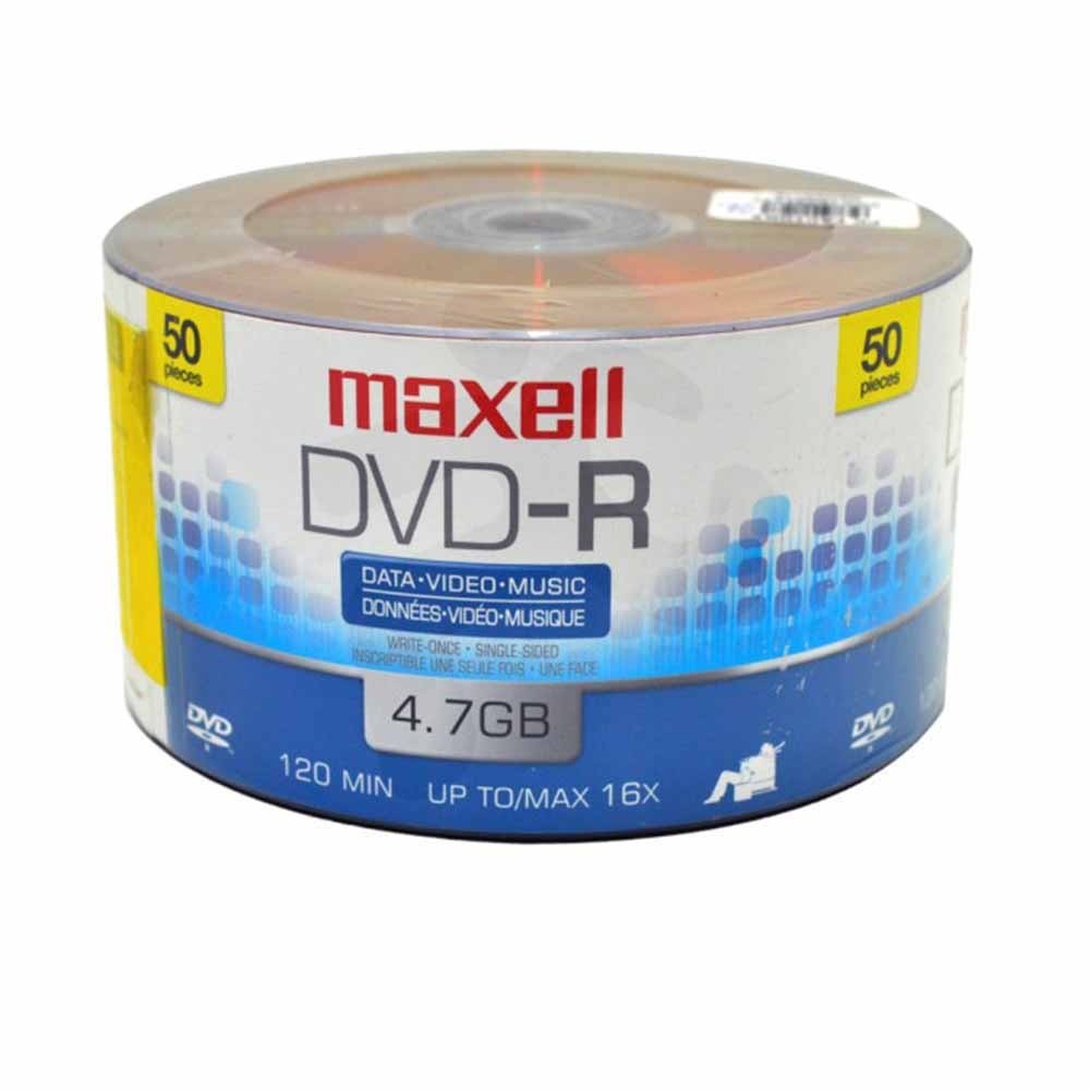 Pack DVD-R Maxell 4.7GB 120 Min. 16X 50 Und.